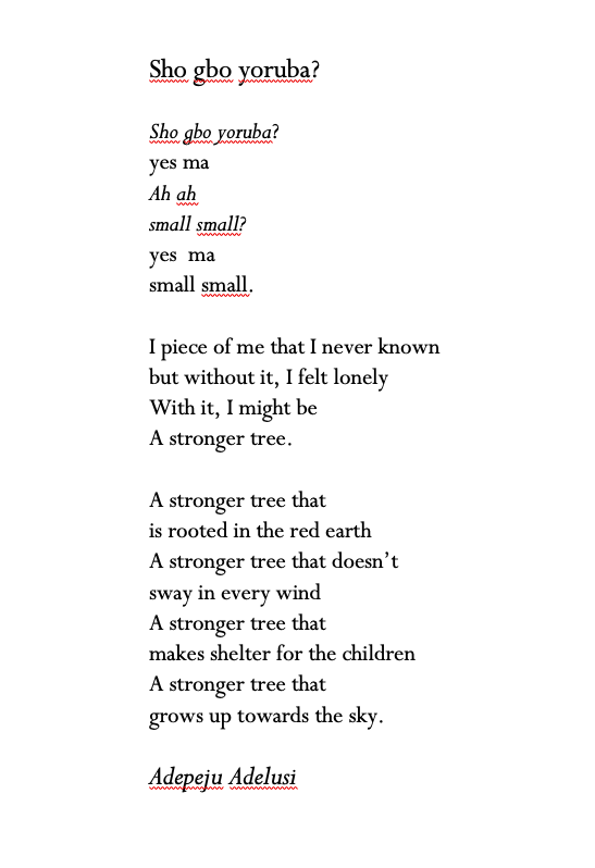 Remembering Yoruba – Sharing Poetry Across Languages | Creative ...